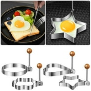 LUCKWEO 10pcs Egg Cooker Rings, Stainless Steel Molds with Handle ...