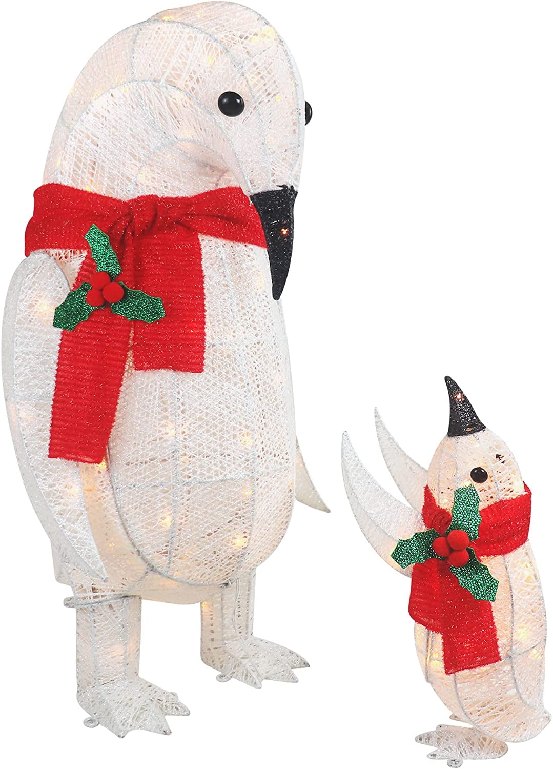 2-Piece 34 in Lighted Penguin Family, Large Outdoor All-Weather ...