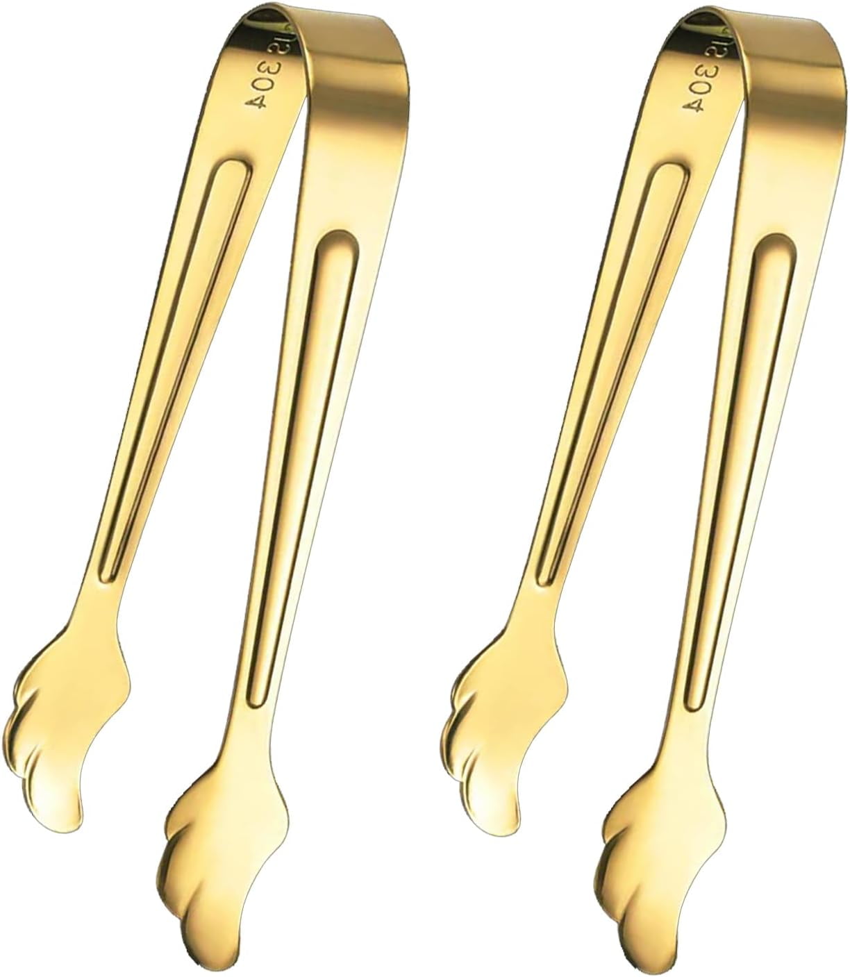2 Piece 4.16 Inch Stainless Steel Mini Serving Tong Ice Sugar Cube ...