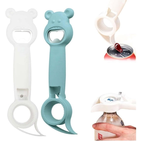 2 Piece 4-in-1 Manual Lid Remover, Multifunctional Bottle Opener ...