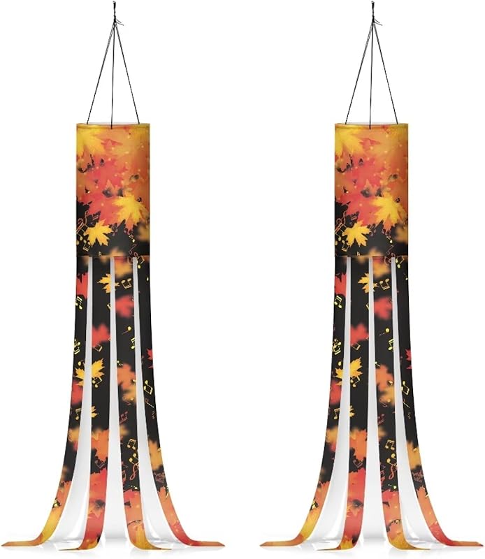 2 Piece 40 Inch Windsock Polyester Garden Flower Wind Socks with Long ...