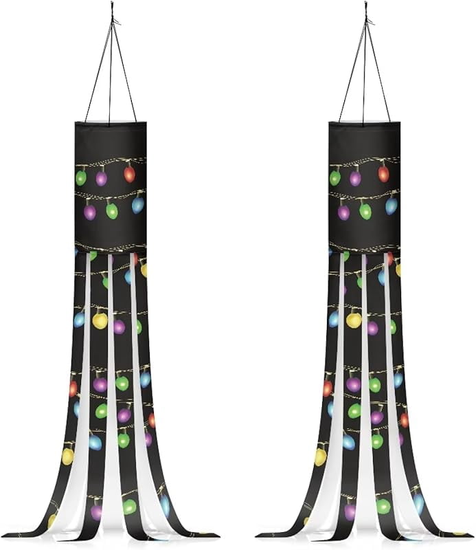 2 Piece 40 Inch Windsock Polyester Garden Flower Wind Socks with Long ...