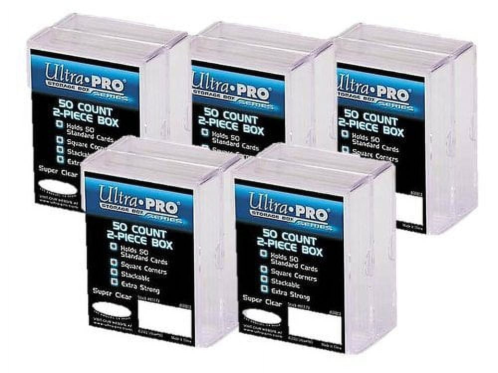 Ultra Pro 2-Piece Clear Card Storage Box | Holds 50 Standard Cards | 2 ...