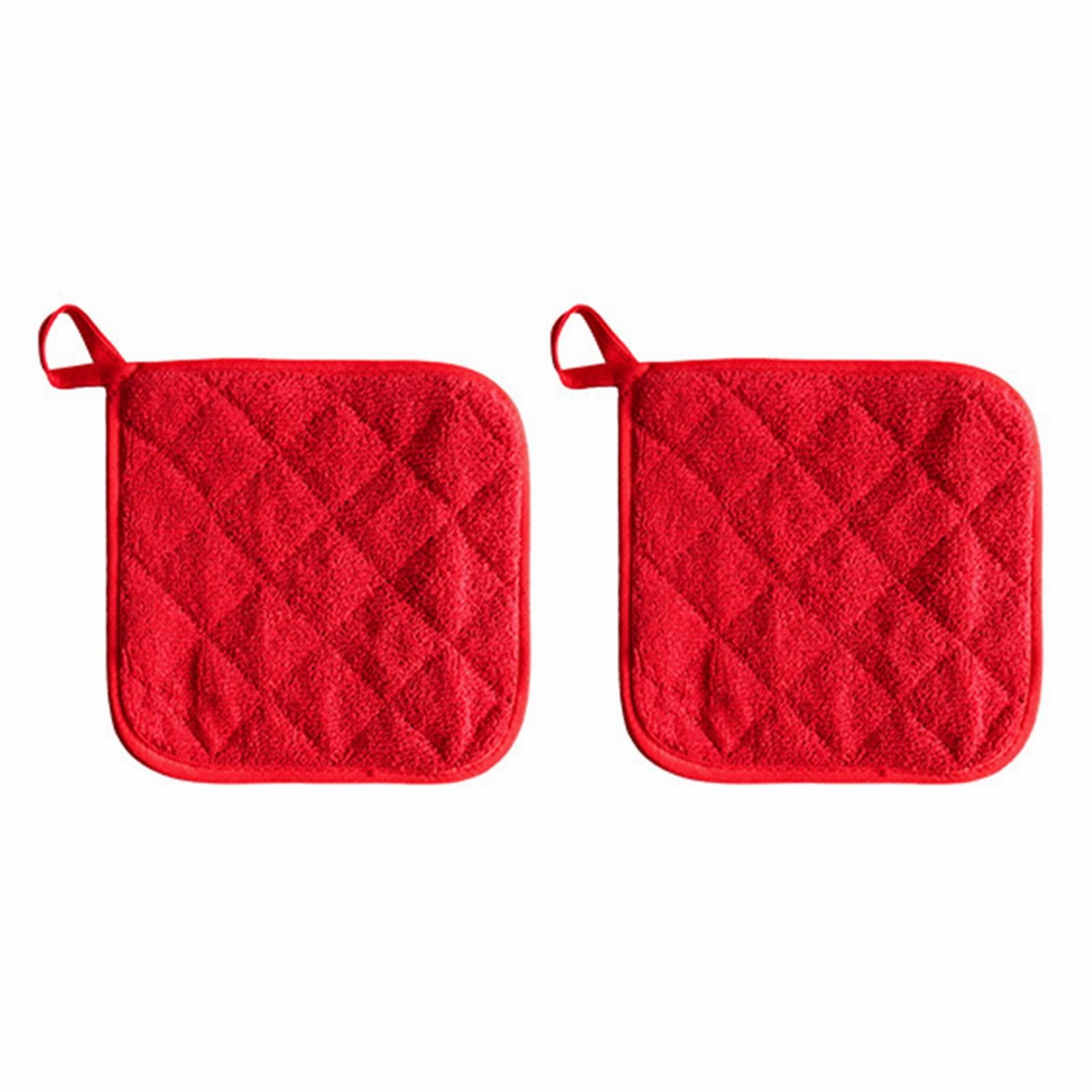 2 - Piece 6 - Color Cotton Pot Holder Set - Machine Washable - Walmart.com
