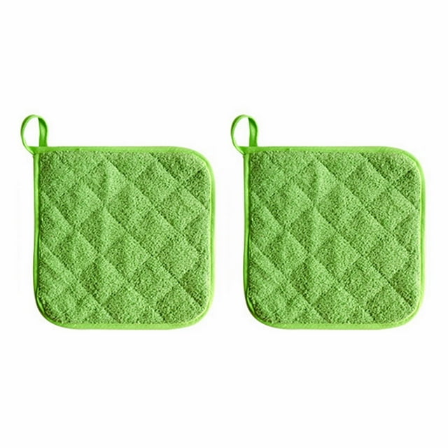 2 - Piece 6 - Color Cotton Pot Holder Set - Machine Washable - Walmart.com