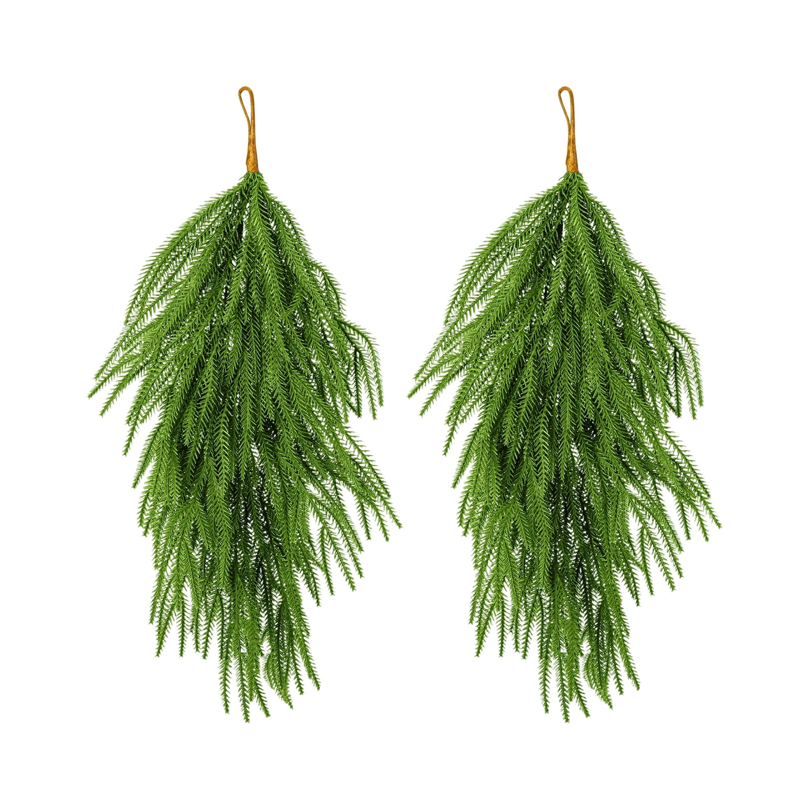 2 Piece 65Cm Simulated Soft Glue Norfolk Needle Wall Hanging, Christmas ...