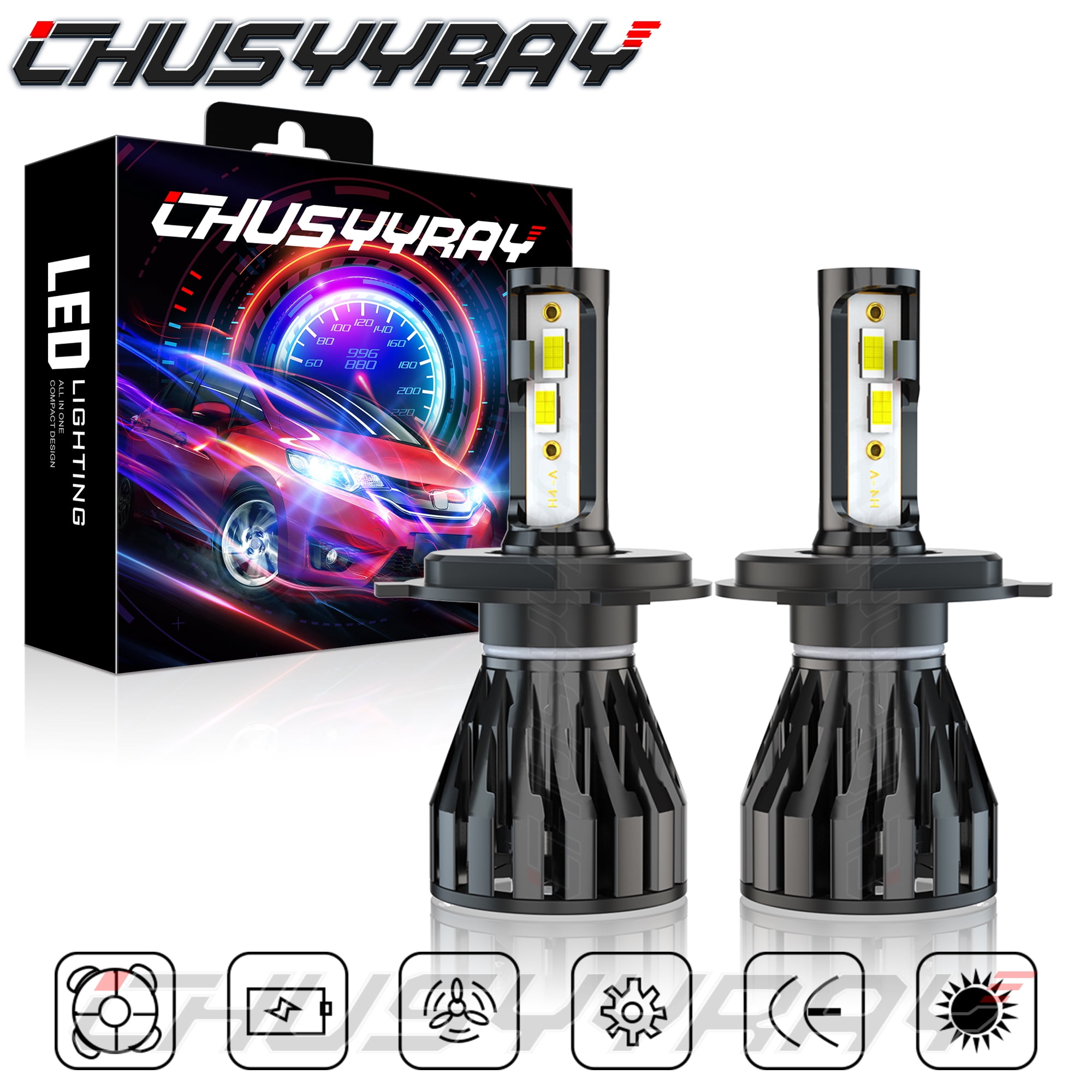 2-Piece 9003 H4 HB2 LED Headlight High&Low Beam Bulbs For 2000-2003 2004 Ford Focus，CHUSYYRAY ...