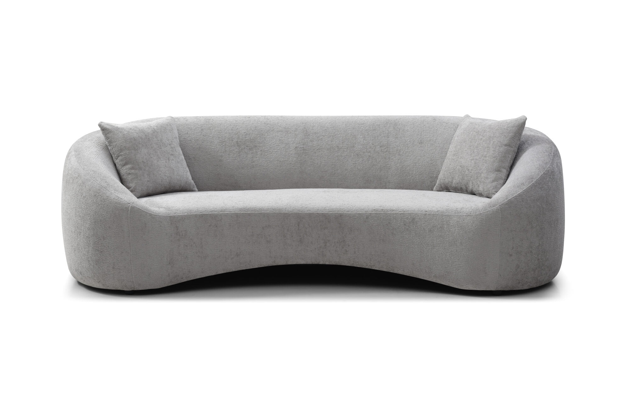 2-Piece 93.31" Minimalist Curved Sofa Set, 3-Seater Chenille Velvet ...
