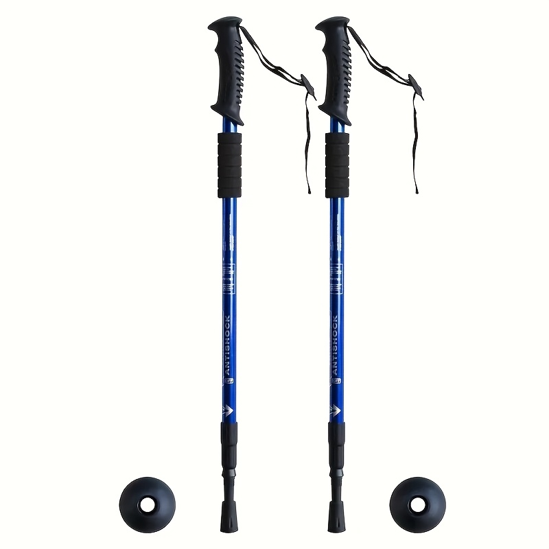 2 Piece Adjustable Aluminum Trekking Poles with Comfort Rubber Grips ...