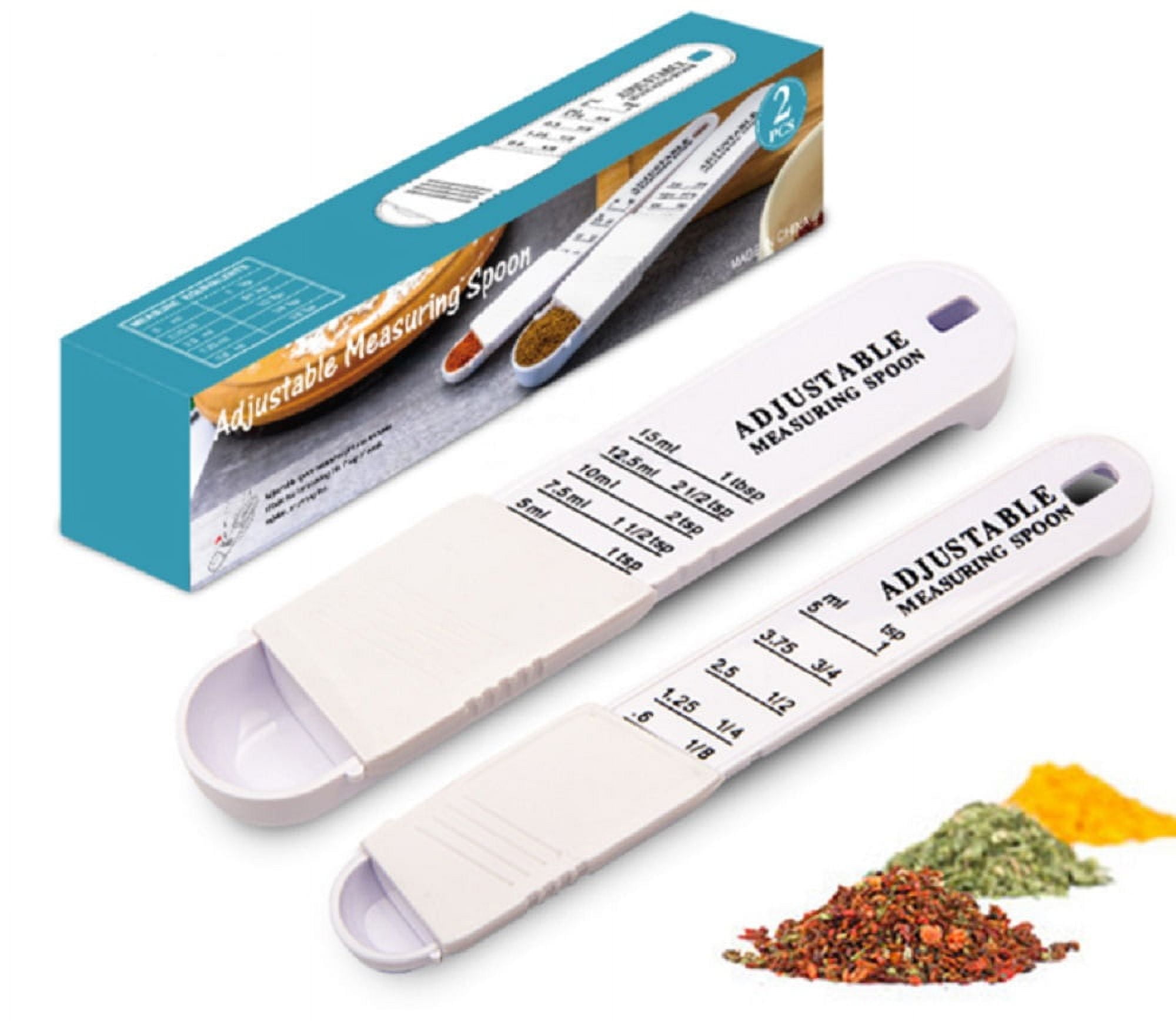 TIKA Adjustable Measuring Spoons Set, Versatile Teaspoon and Tablespoon ...