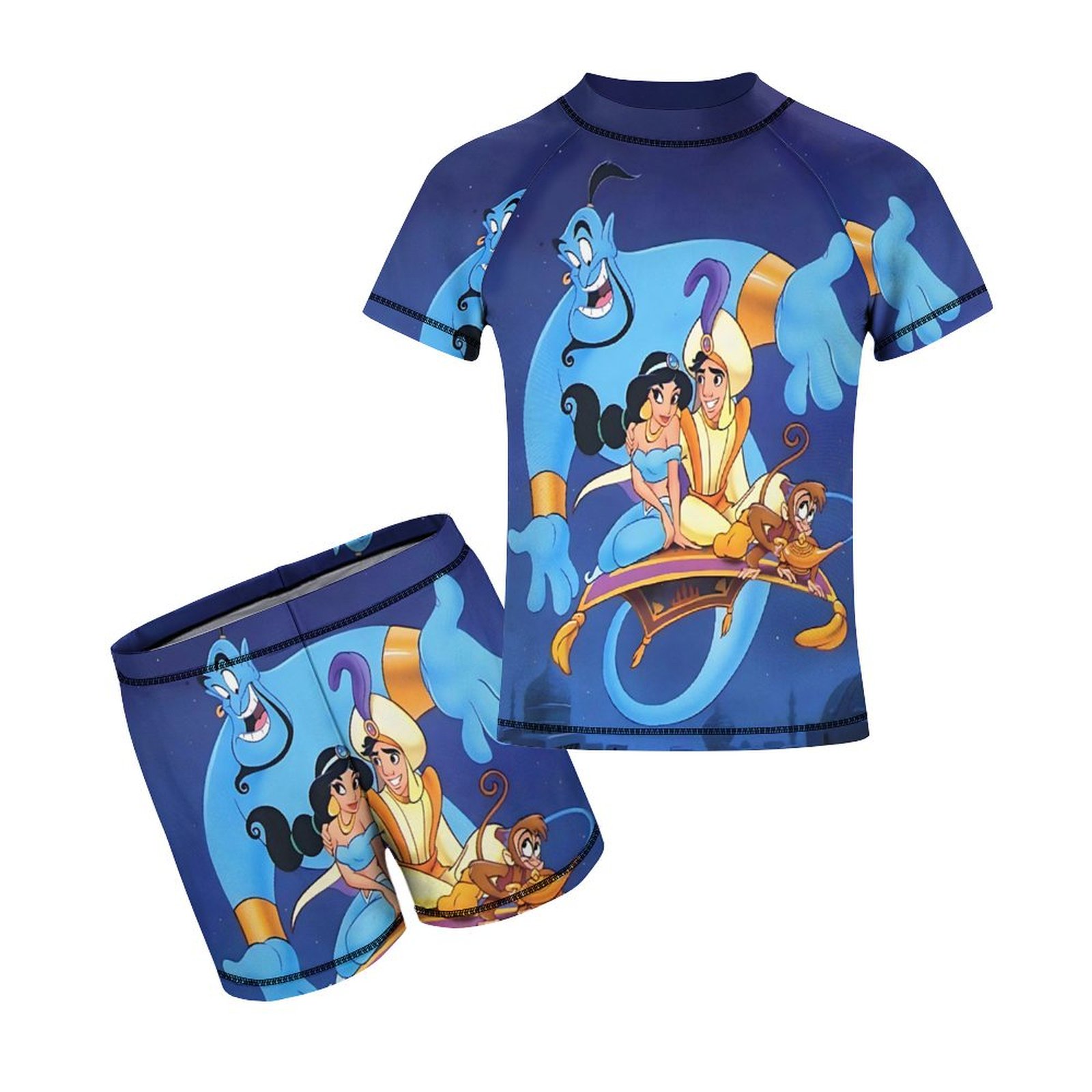 2 Piece Alad-di Gen-ie Bathing Suits Rash Guard Swim Shirts with Shorts ...