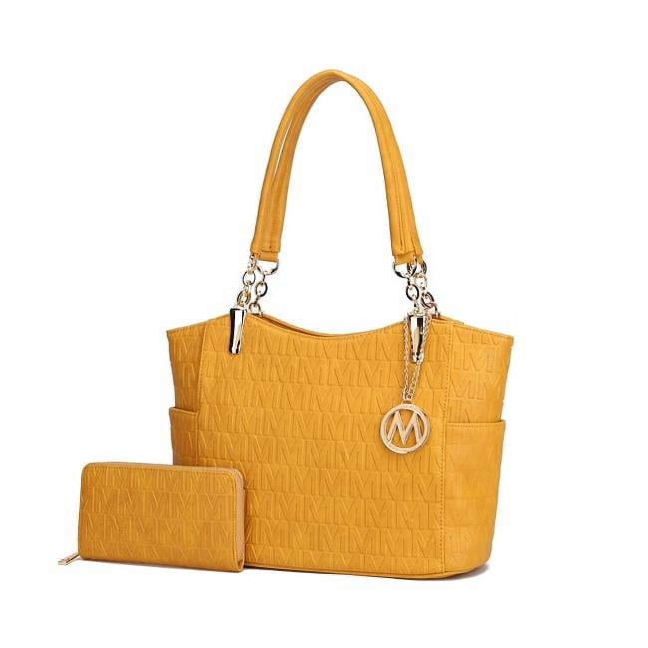2 Piece Allison Tote Bag & Wallet, Mustard - Walmart.com