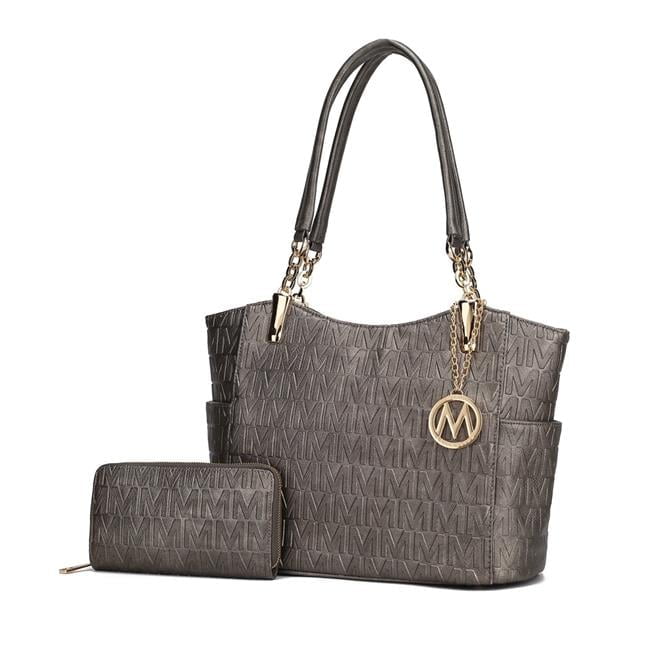 2 Piece Allison Tote Bag & Wallet, Pewter - Walmart.com