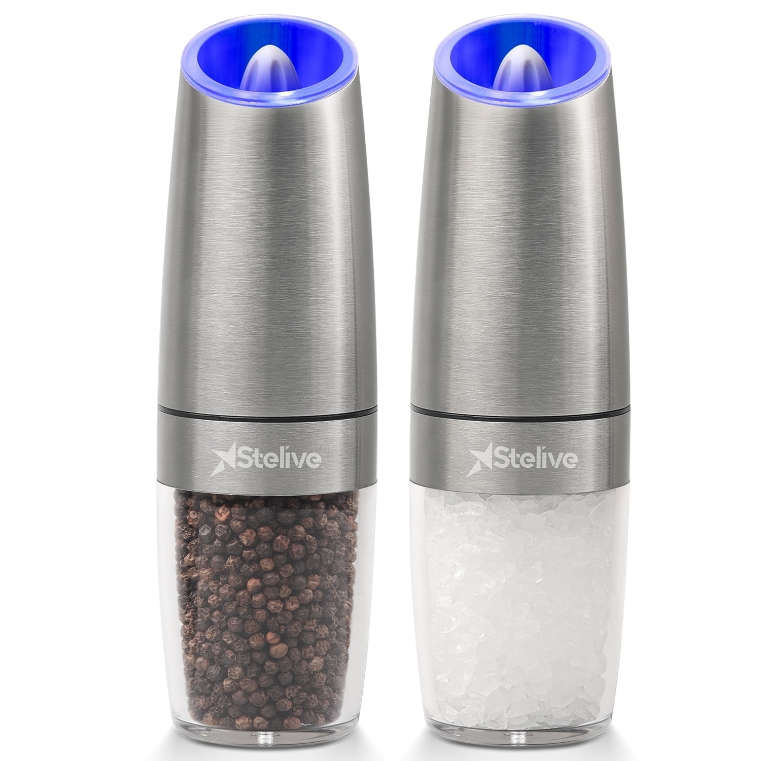 2-Piece Auto Salt and Pepper Grinder Set, Automatic Salt and Pepper ...