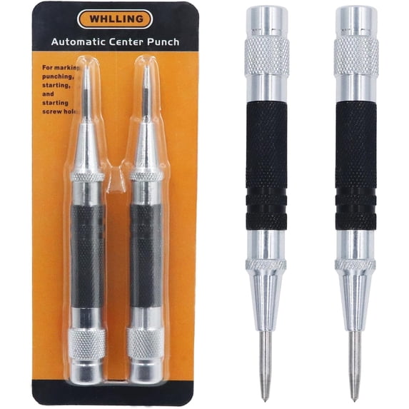 2-Piece Automatic Center Punch, 5 inch Spring Loaded Center Hole Punch ...