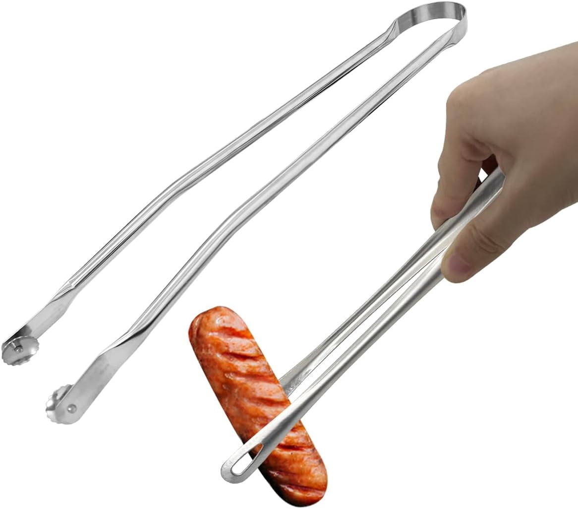 2 Piece BBQ Sausage Turning Tongs for Outdoor，Multipurpose Stainless ...