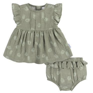 Gerber Toddler Girl Shoulder Ruffles Gauze Dress, Sizes 2T-5T - Walmart.com