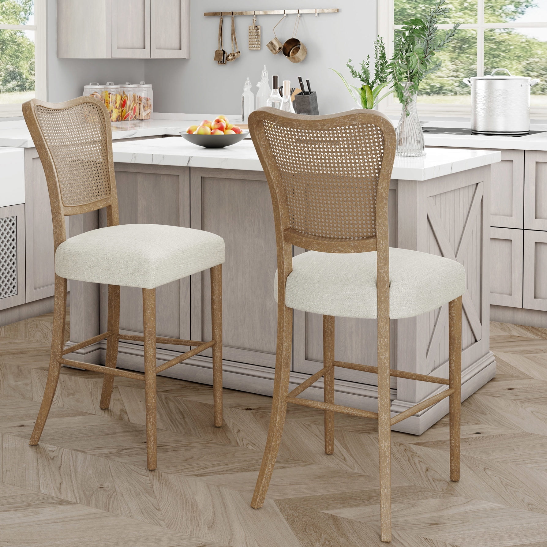 2 - Piece Barstool Set | Exquisite Workmanship | Dark Brown Main Color ...