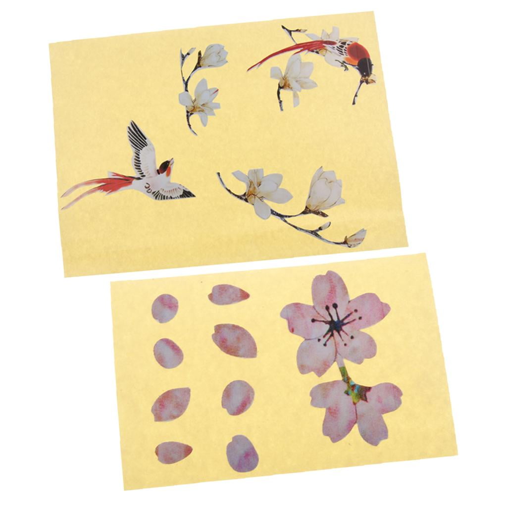 2 Piece Bass Guitar Ukulele Inlay sticker for decals - Cherry Blossom ...