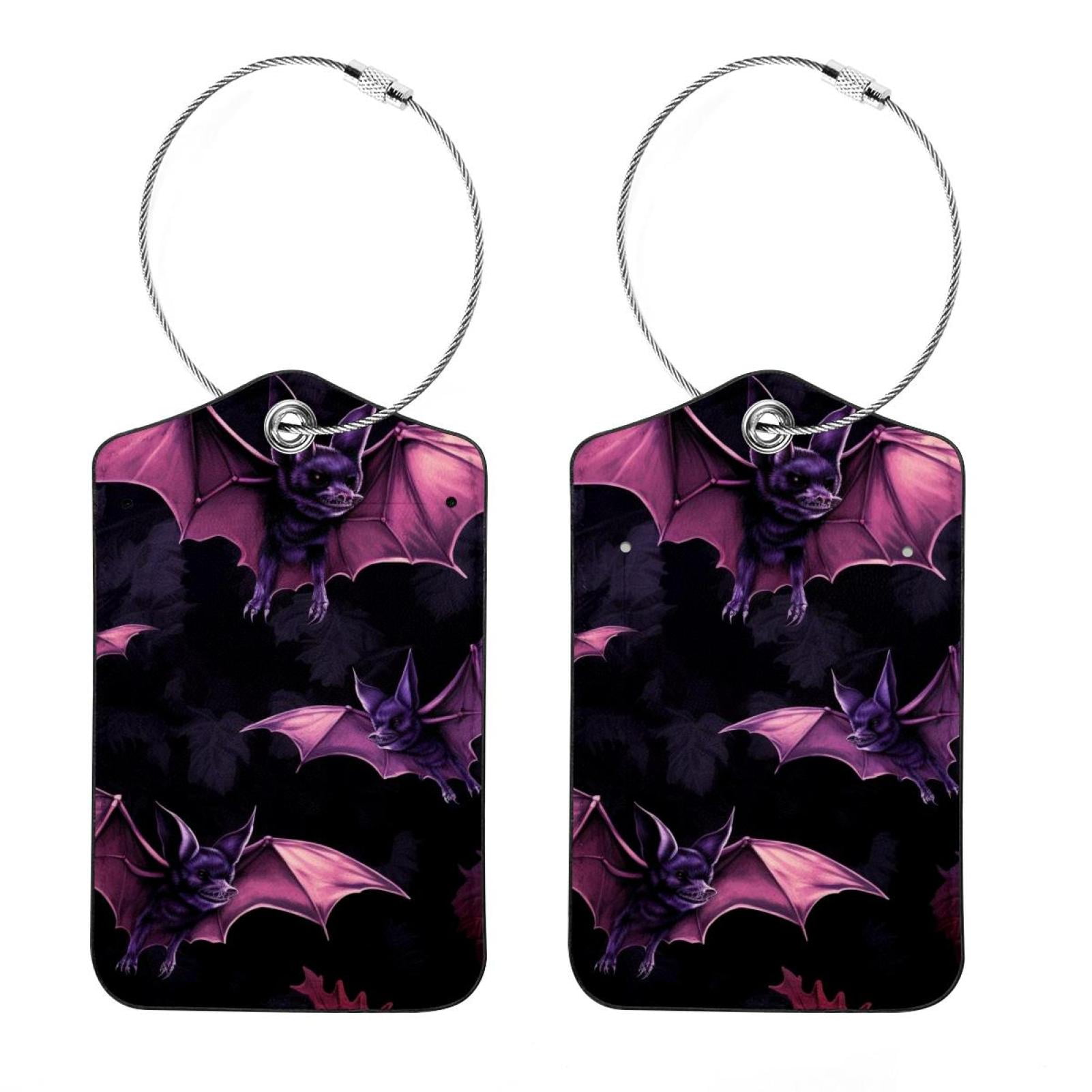 2 Piece Bat Luggage Tag for Suitcase Identifiers Privacy Name Address ...