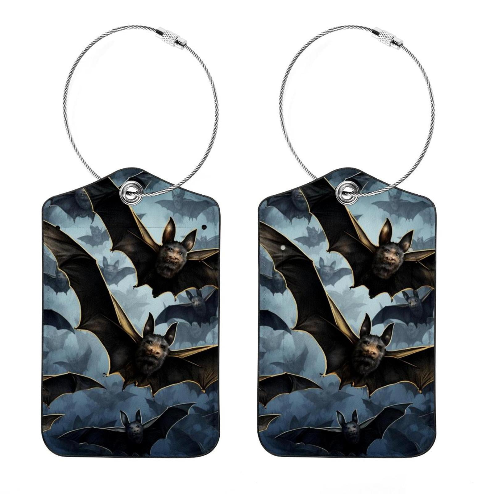 2 Piece Bat Luggage Tag for Suitcase Identifiers Privacy Name Address ...