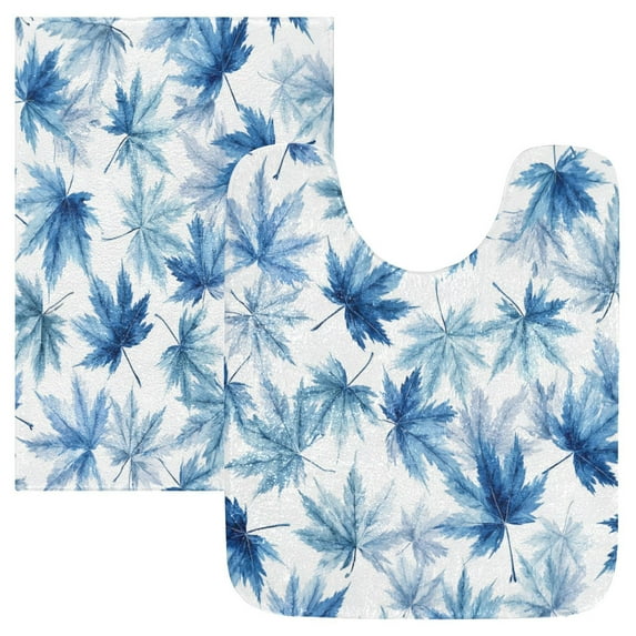 2 Piece Bath Mat Set with U-Shaped Toilet Mat and Rectangle Bath Rugs ...