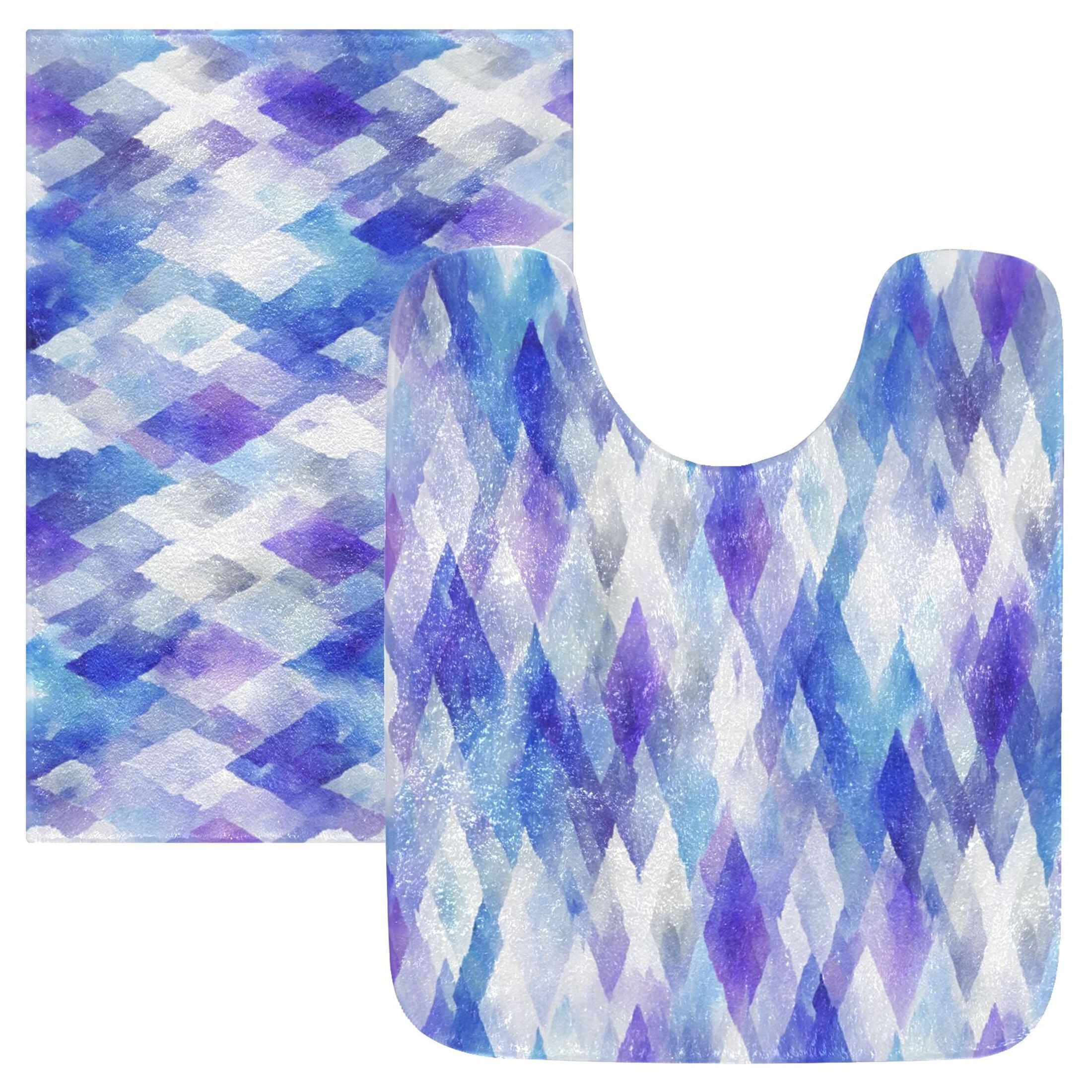 2 Piece Bath Mat Set with U-Shaped Toilet Mat and Rectangle Bath Rugs ...