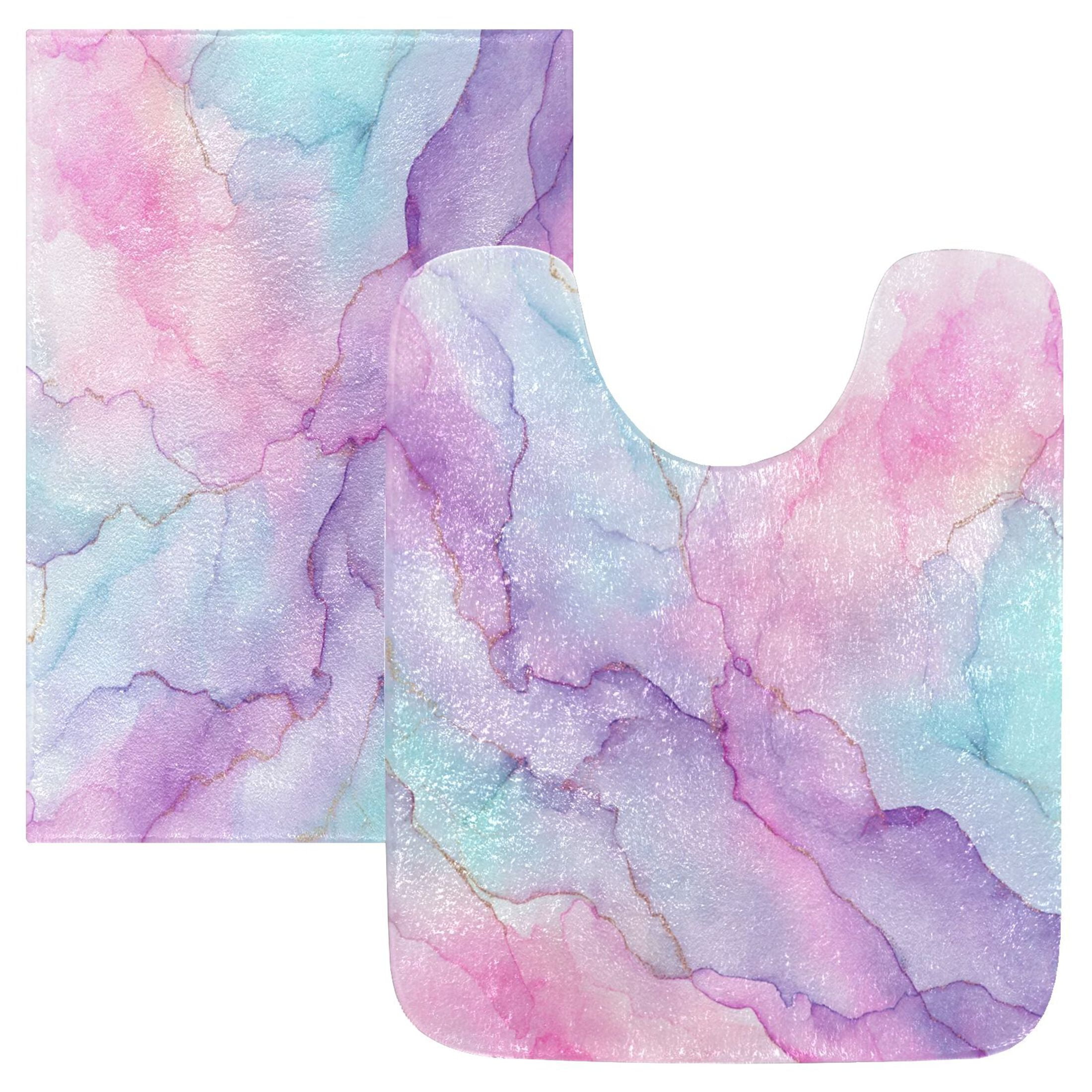 2 Piece Bath Mat Set with U-Shaped Toilet Mat and Rectangle Bath Rugs ...