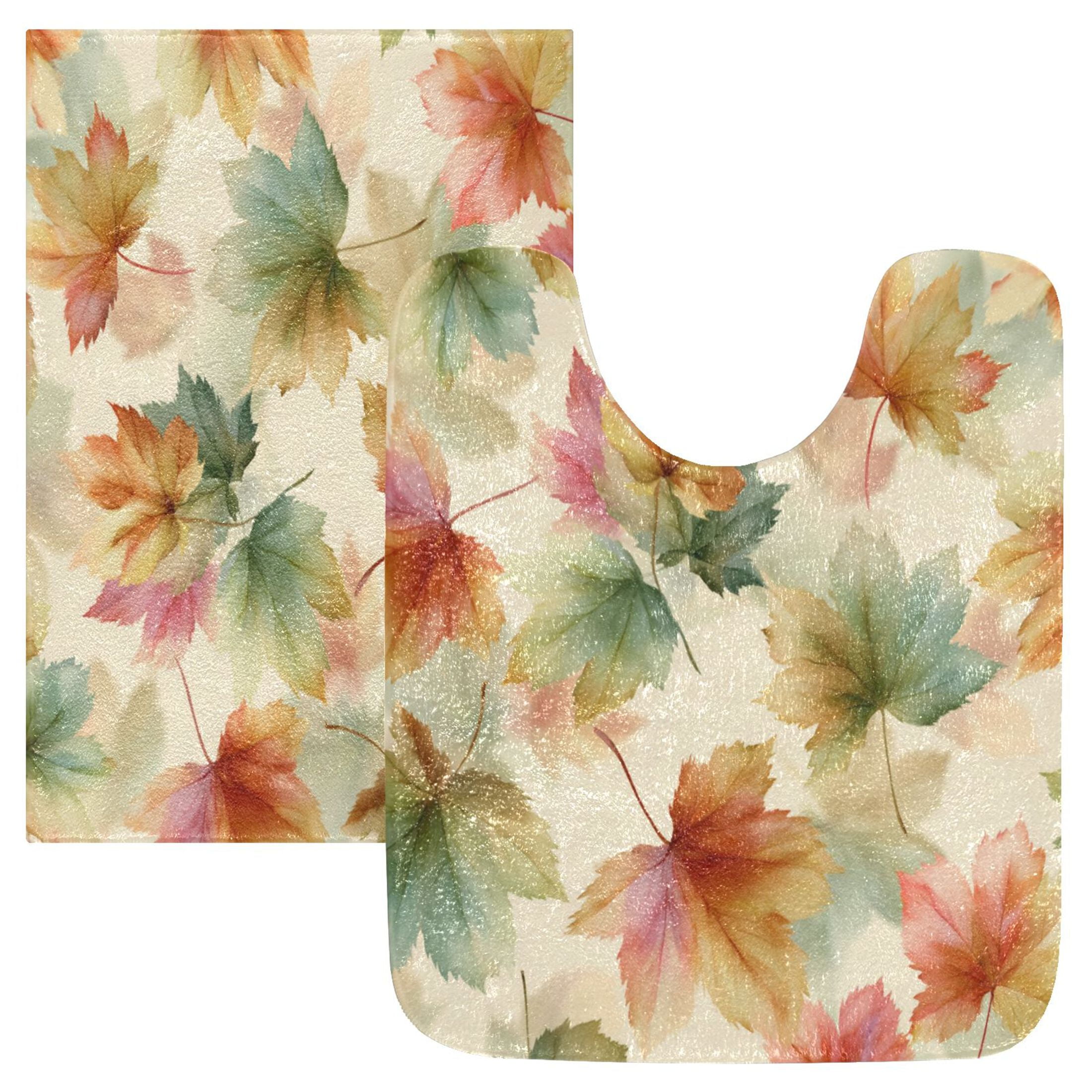 2 Piece Bath Mat Set with U-Shaped Toilet Mat and Rectangle Bath Rugs ...