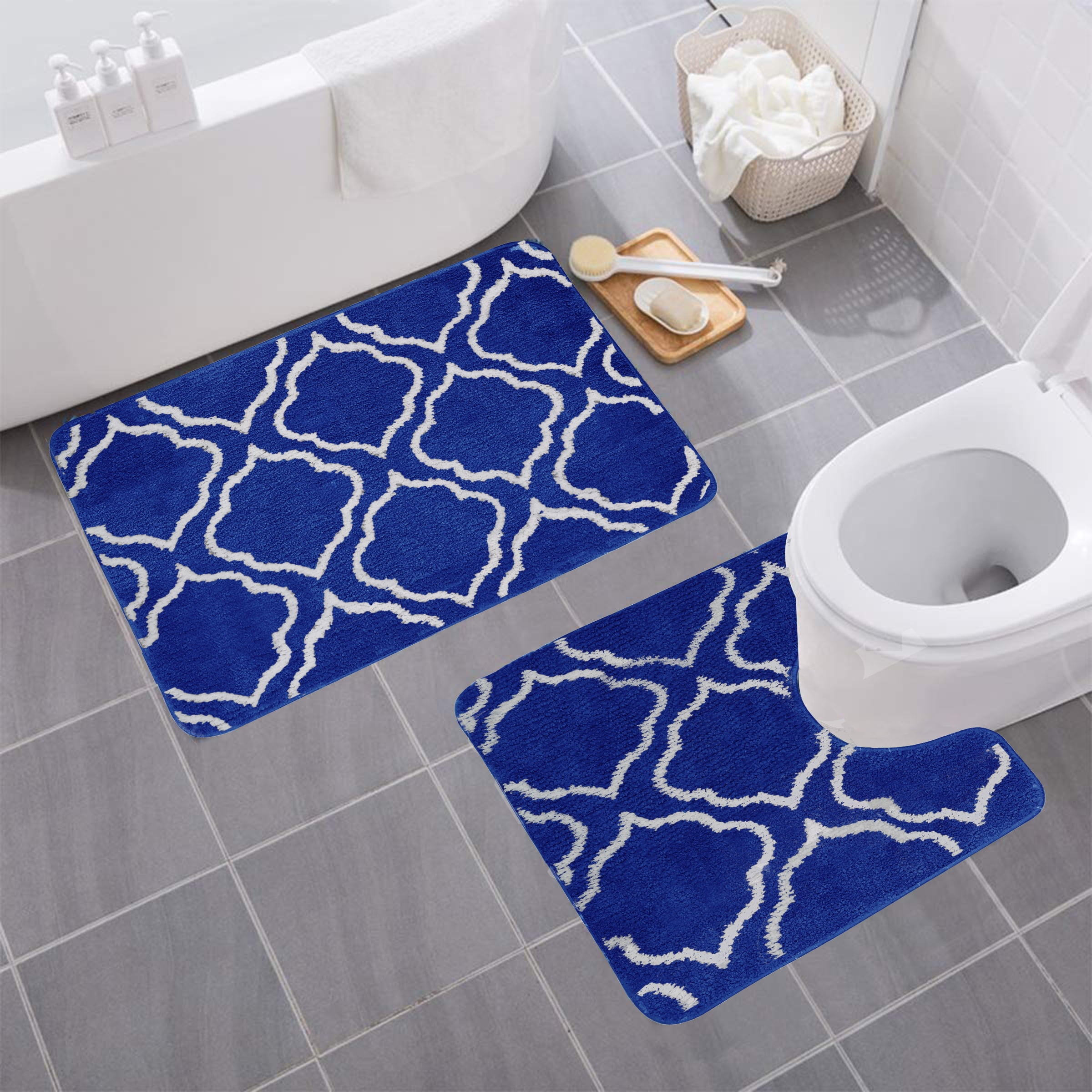 2 Piece Bathroom Rug Set Bath Rug, Contour Mat. - Walmart.com