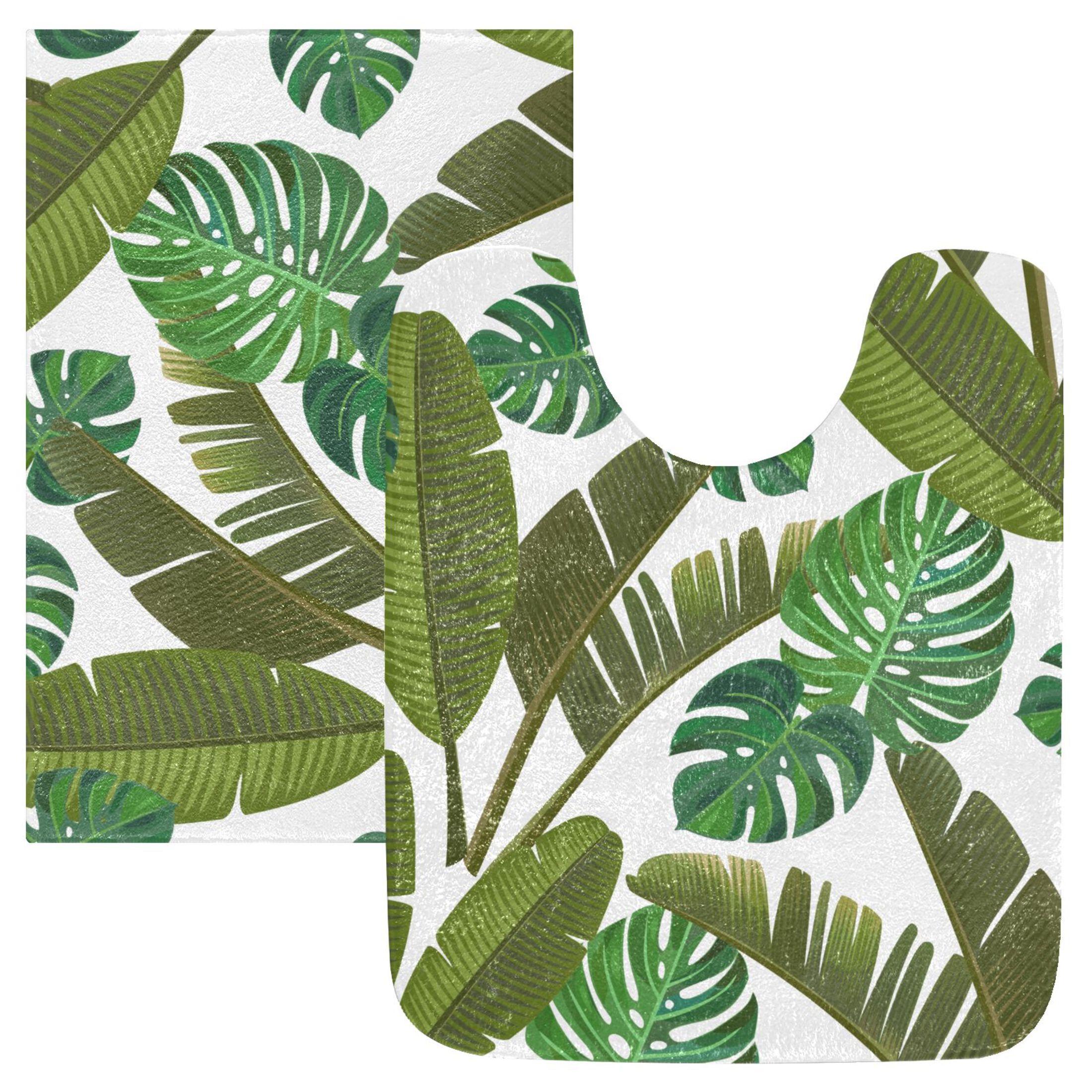 2 Piece Bathroom Rugs Set Shaggy Toilet Base Mat 16x24 and 20x24 U ...