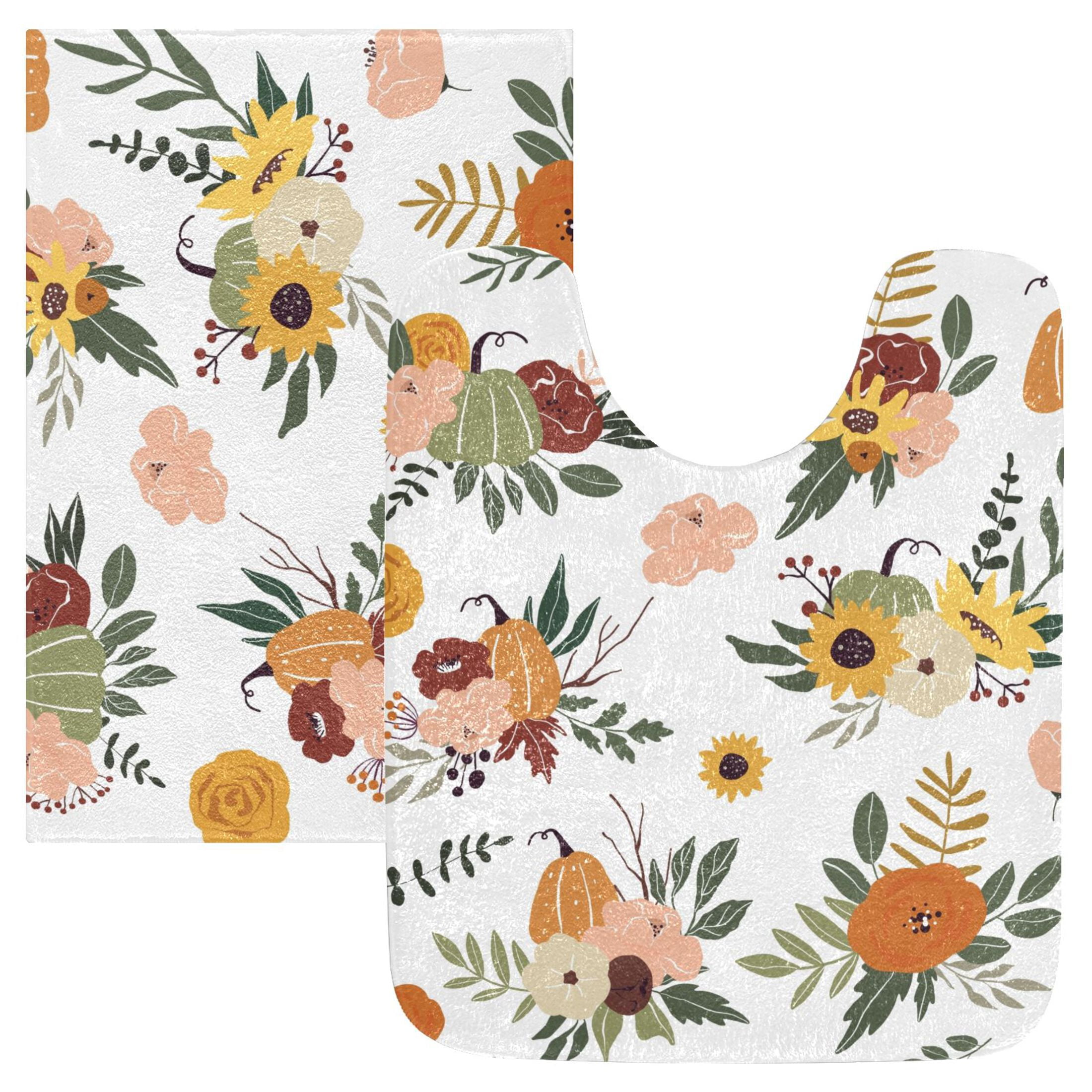 2 Piece Bathroom Rugs Set Shaggy Toilet Base Mat 16x24 and 20x24 U ...