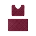 2-Piece Bathroom Toilet Rug Set,U-Shape Non-Slide Latex Back Mat,Soft ...