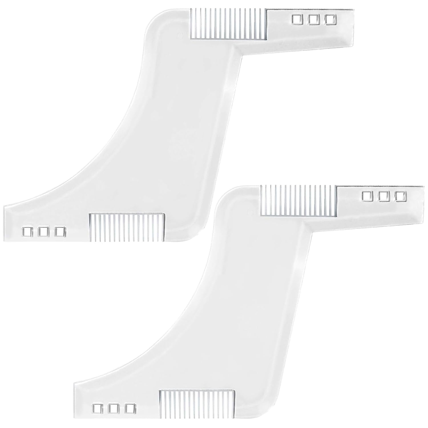 2-Piece Beard Shaping and Styling Template Comb Set, Transparent Hair Lineup Tool, Perfect for ...