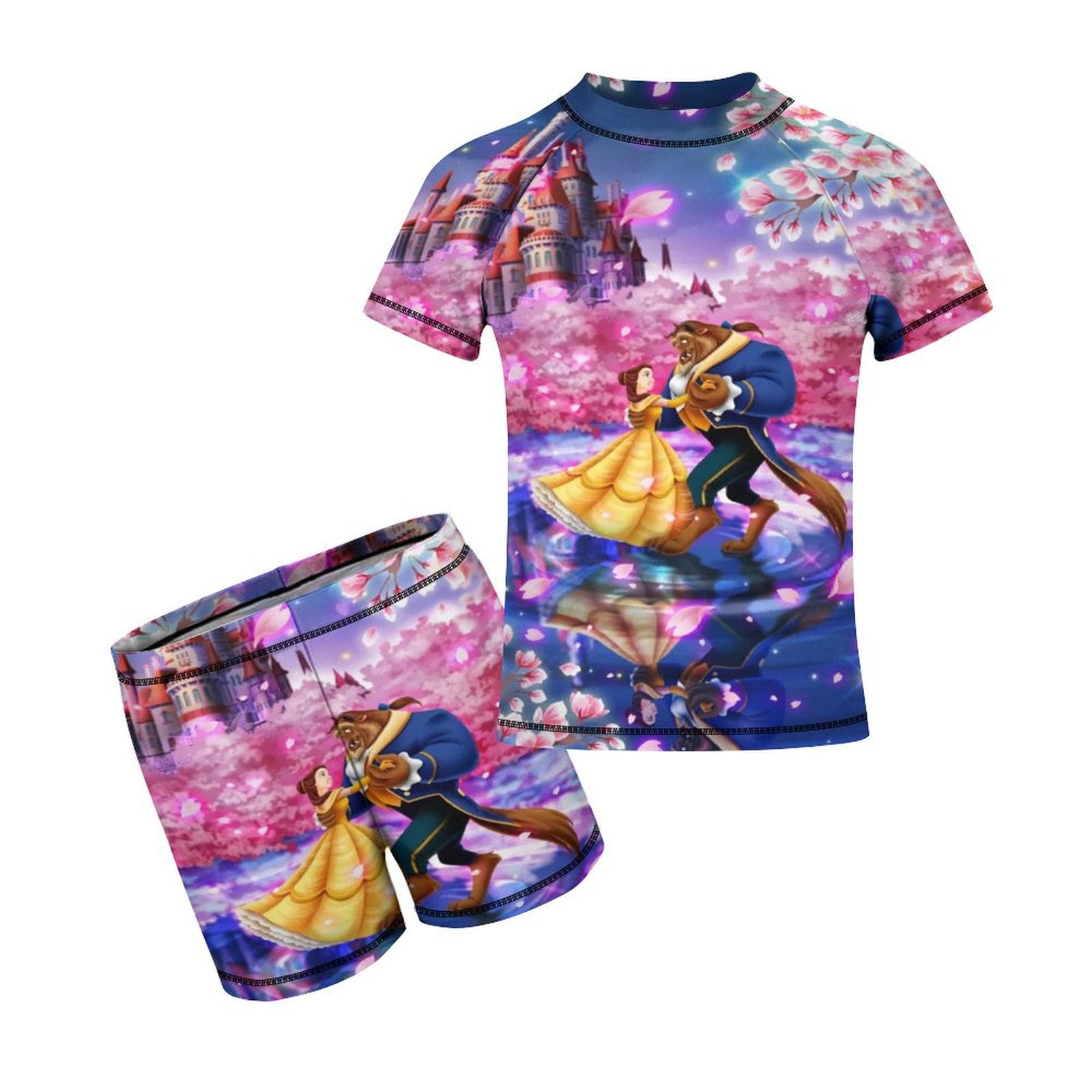 2 Piece Beauty The Be-as Bathing Suits Rash Guard Swim Shirts with ...