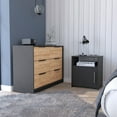 2-Piece Bedroom Set: Black Dresser and Nightstand, Interlocking ...