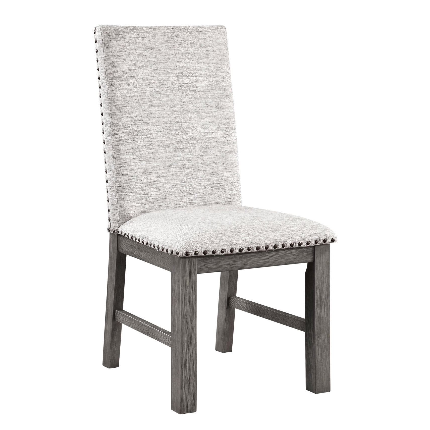 2-Piece Beige Fabric Upholstered Side Chairs for Dining Room | Gray ...
