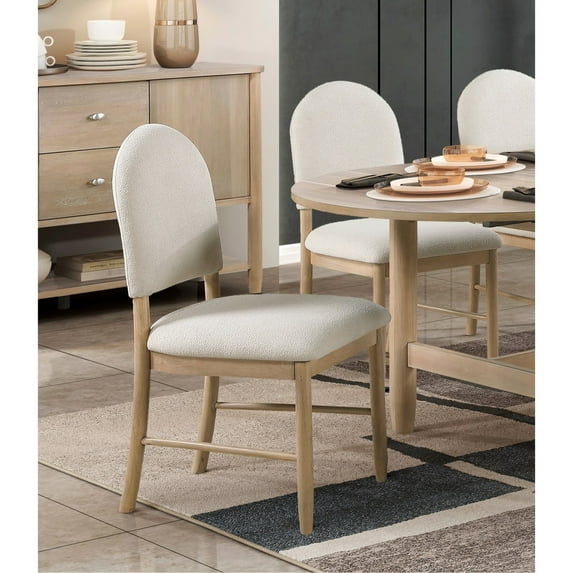 2-Piece Beige Upholstered Side Chairs for Dining Room | Classic Style ...