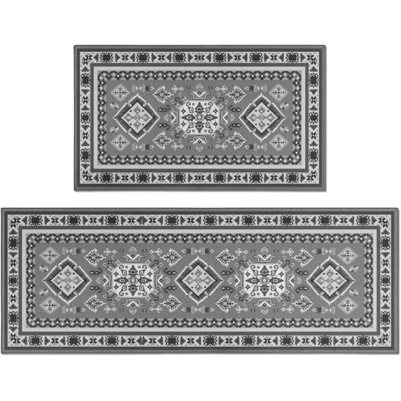 2 Piece Boho Kitchen Rugs Set, Farmhouse Bohemian Decor Washable ...