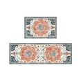 2 Piece Boho Pattern Non Slip Kitchen Floor Mat Set, Rubber Back Anti ...