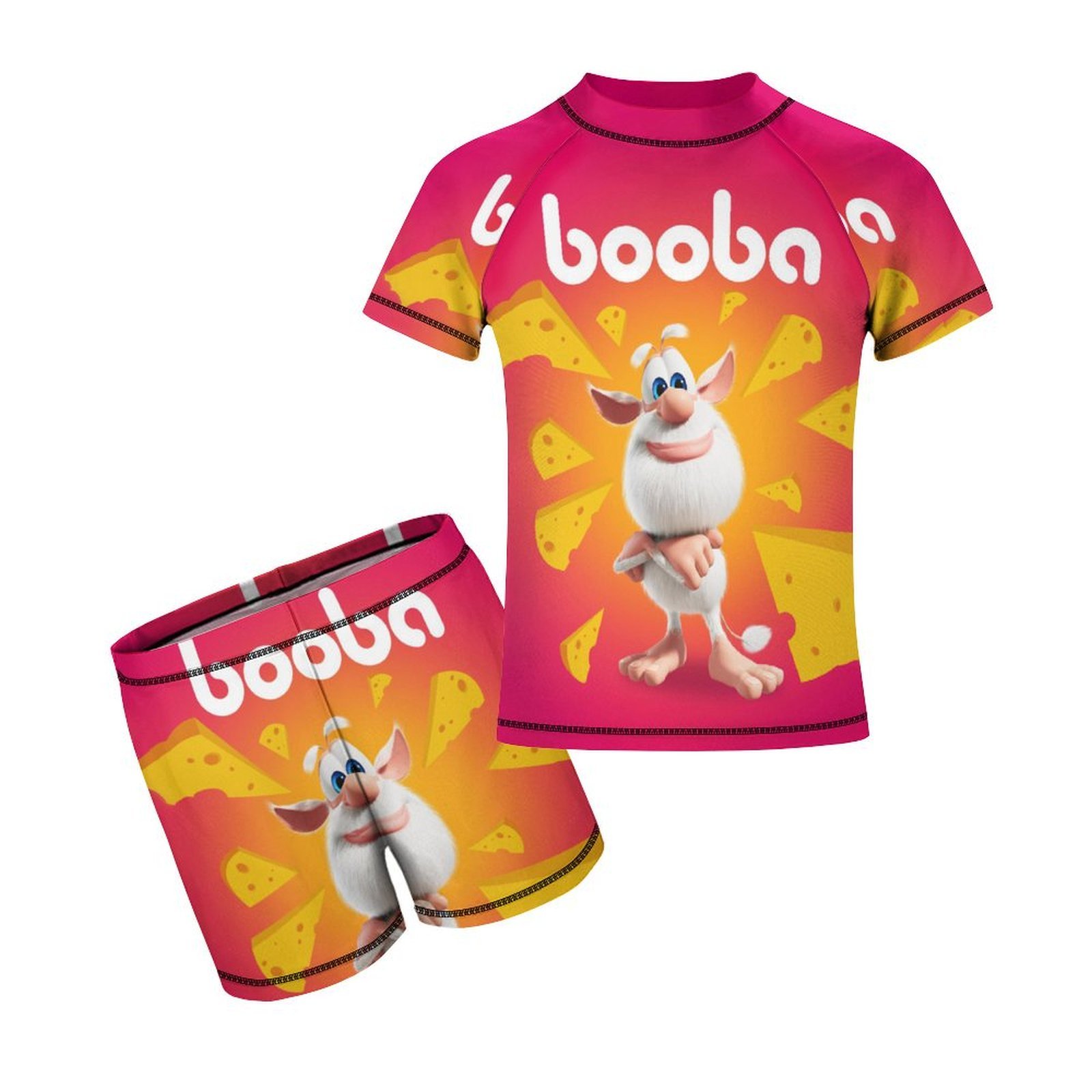 2 Piece Boo-Ba Boys Short Sleeve Swimsuit Rash Guard Sets Swimwear ...