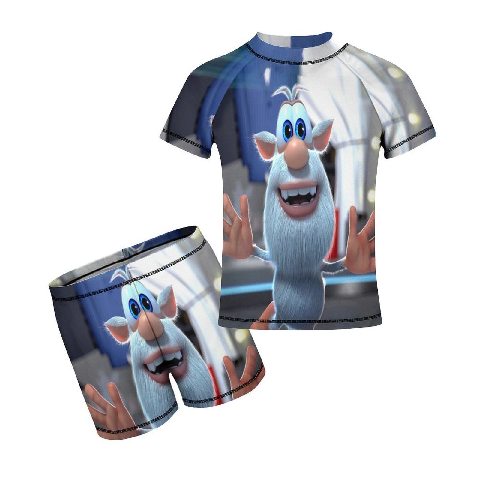 2 Piece Boo-Ba Boys Short Sleeve Swimsuit Rash Guard Sets Swimwear ...