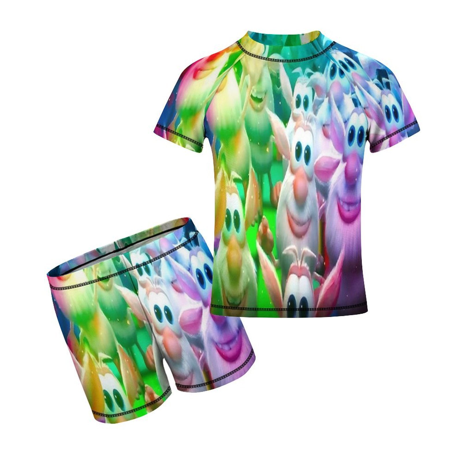 2 Piece Boo-Ba Boys Short Sleeve Swimsuit Rash Guard Sets Swimwear ...