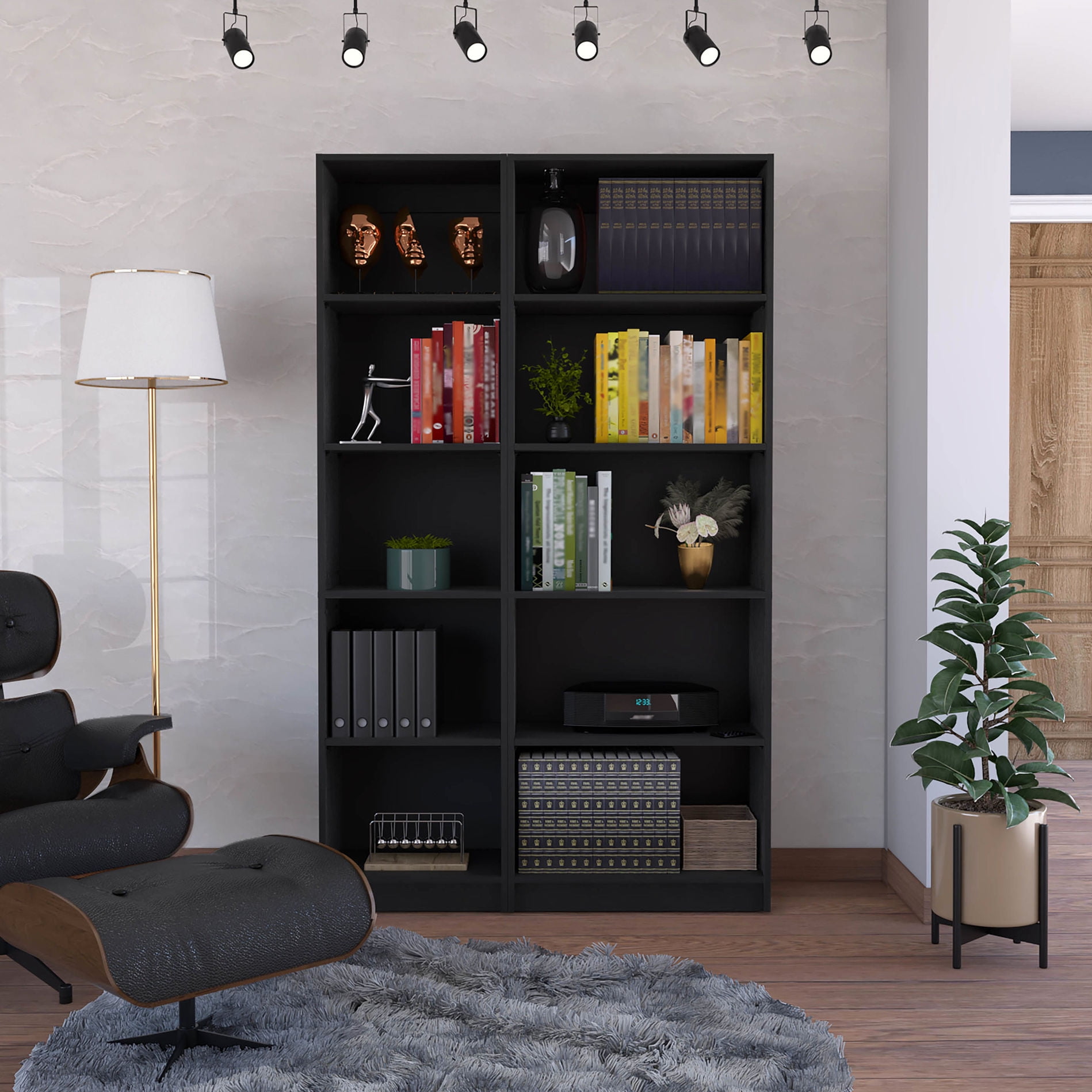 2-Piece Bookcase Set | Ample Storage for Living Room & Office | High ...