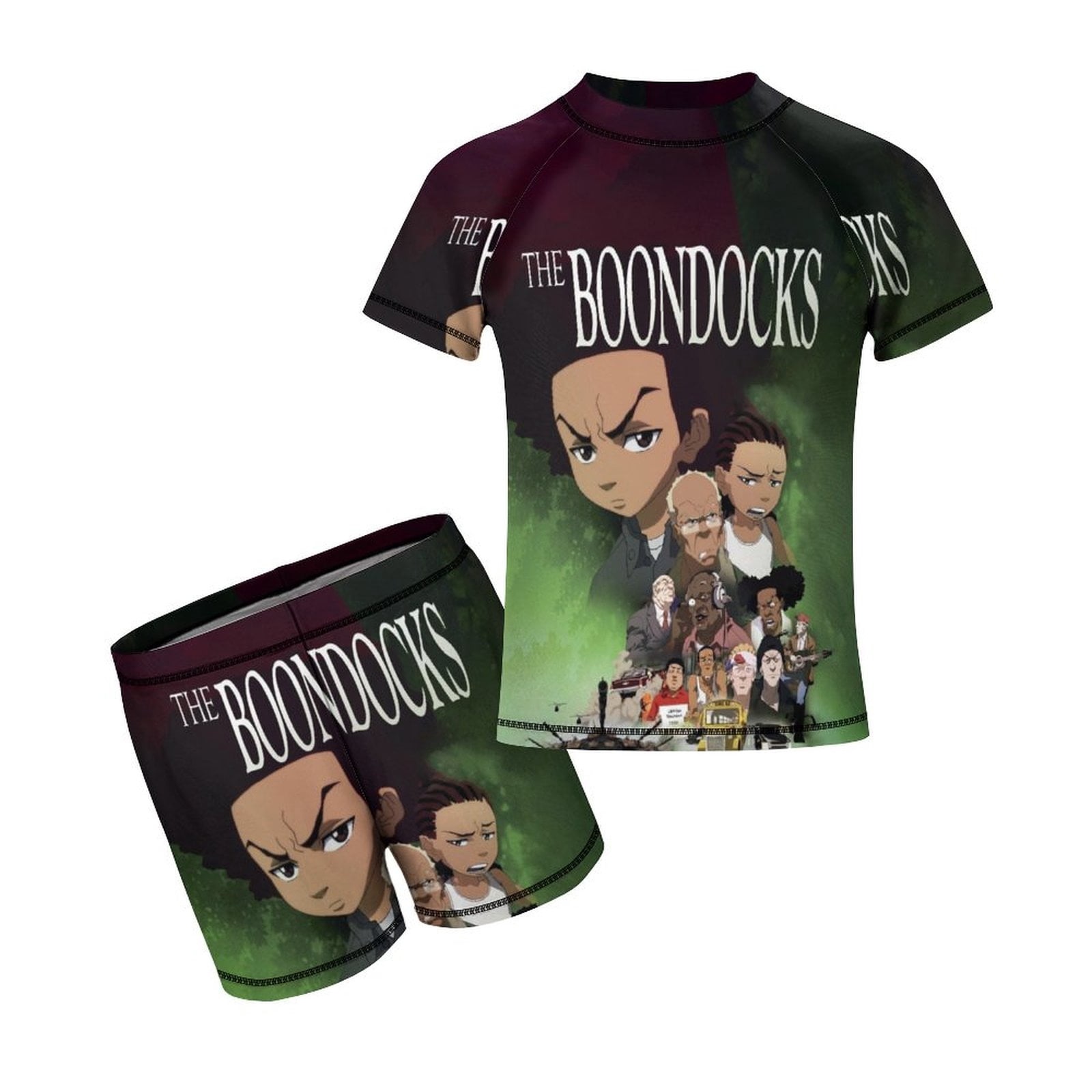 2 Piece Boondoc-k Bathing Suits Rash Guard Swim Shirts with Shorts Set ...
