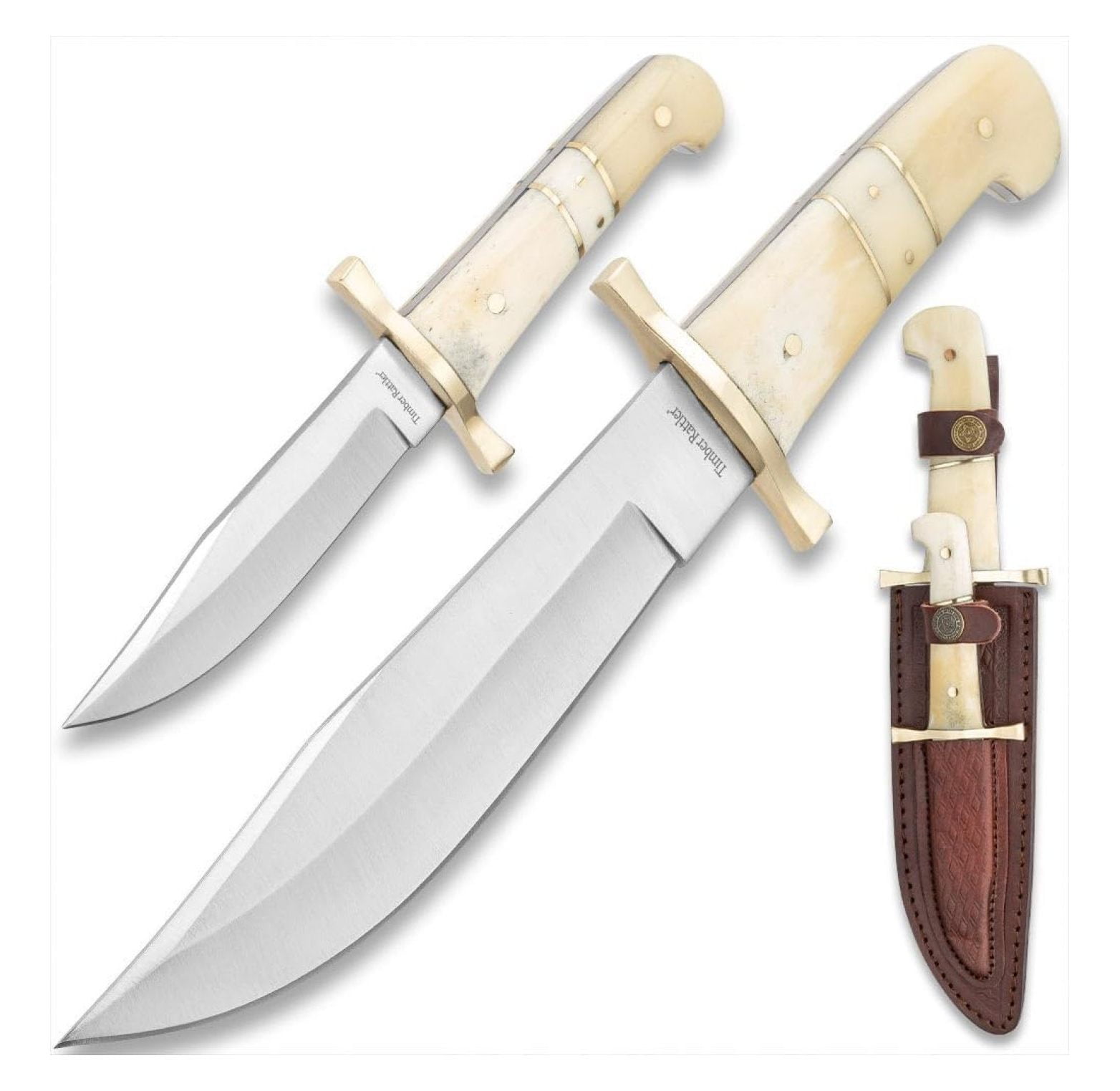 2-Piece Bowie Knife Set | Stainless Steel Blades | Two-Piece Fixed ...
