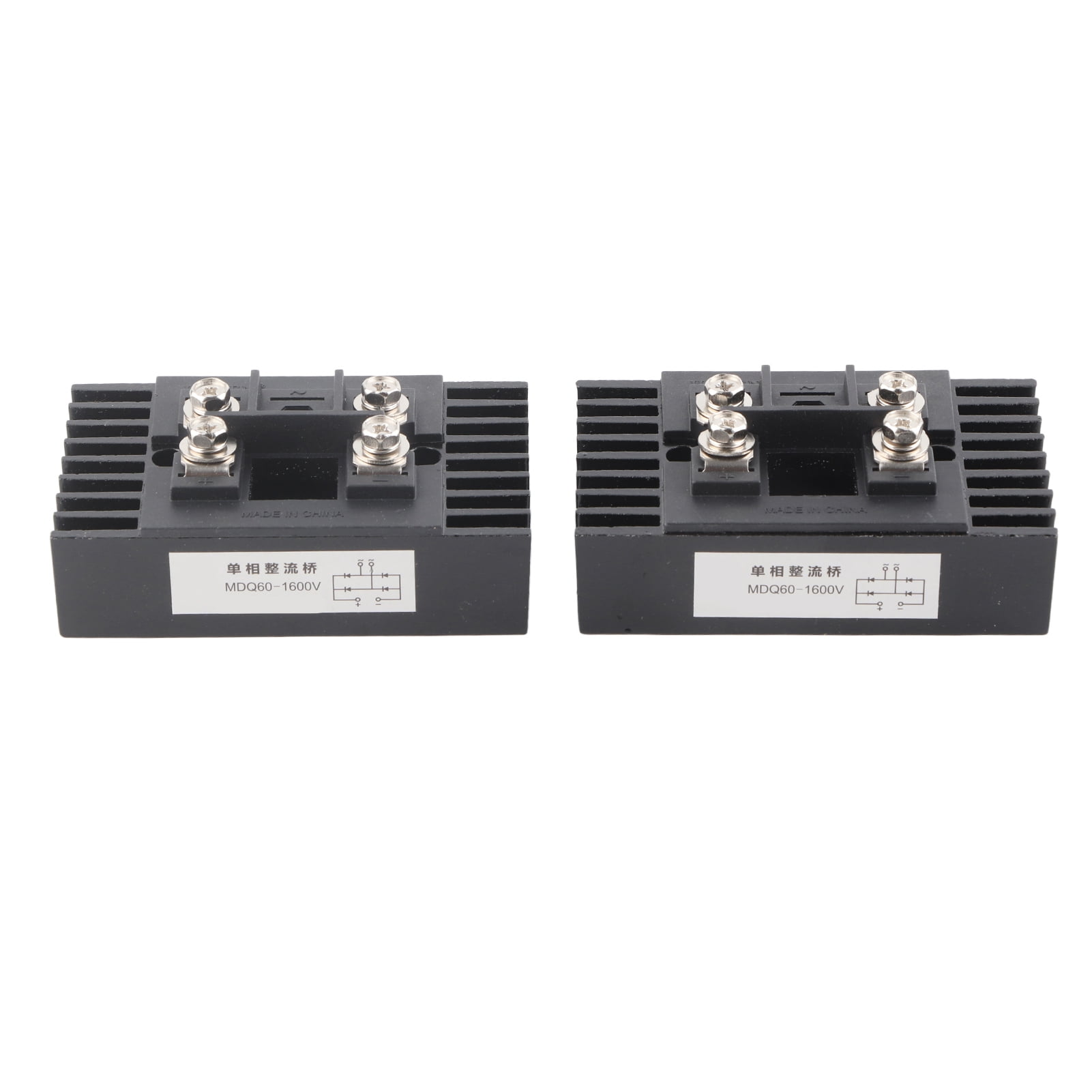 2-Piece Bridge Rectifier Module, MDQ60A 1600V Isolated Mounting Base ...