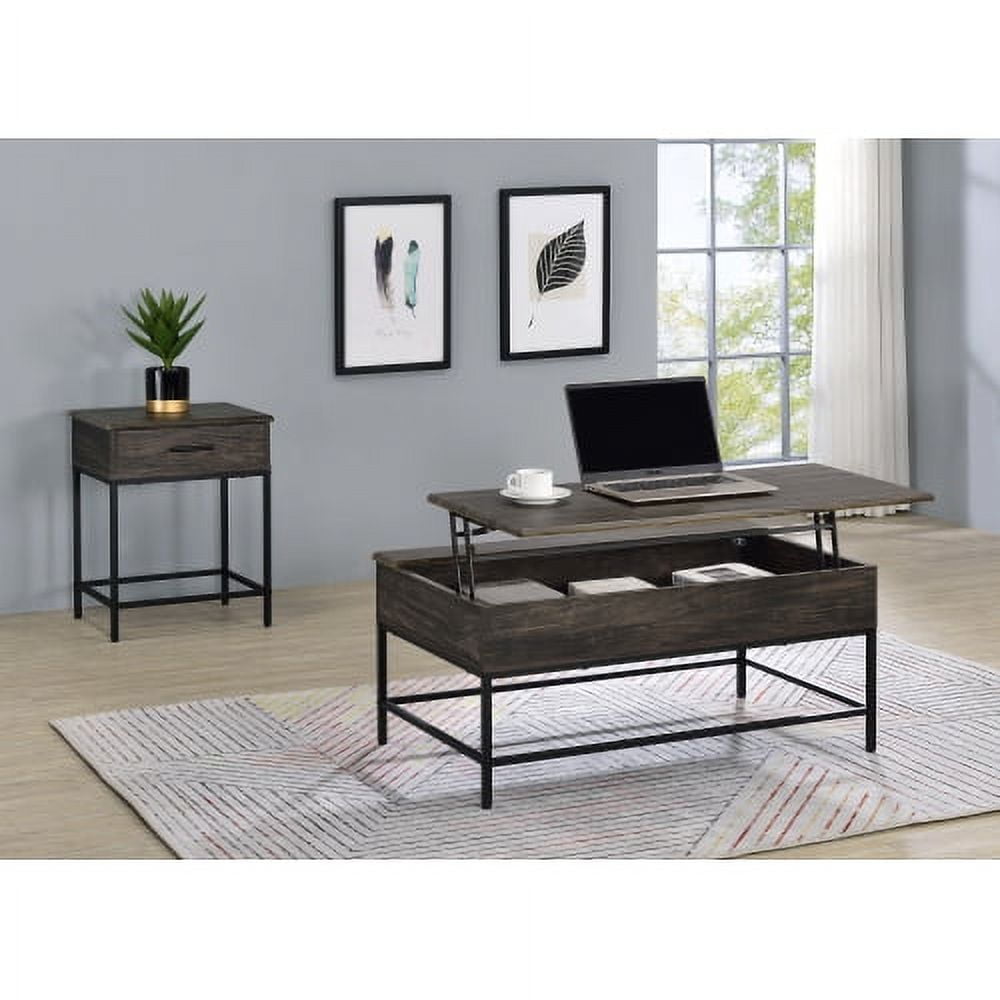 2 Piece Brown MDF Lift Top Coffee and End Table Set - Walmart.com