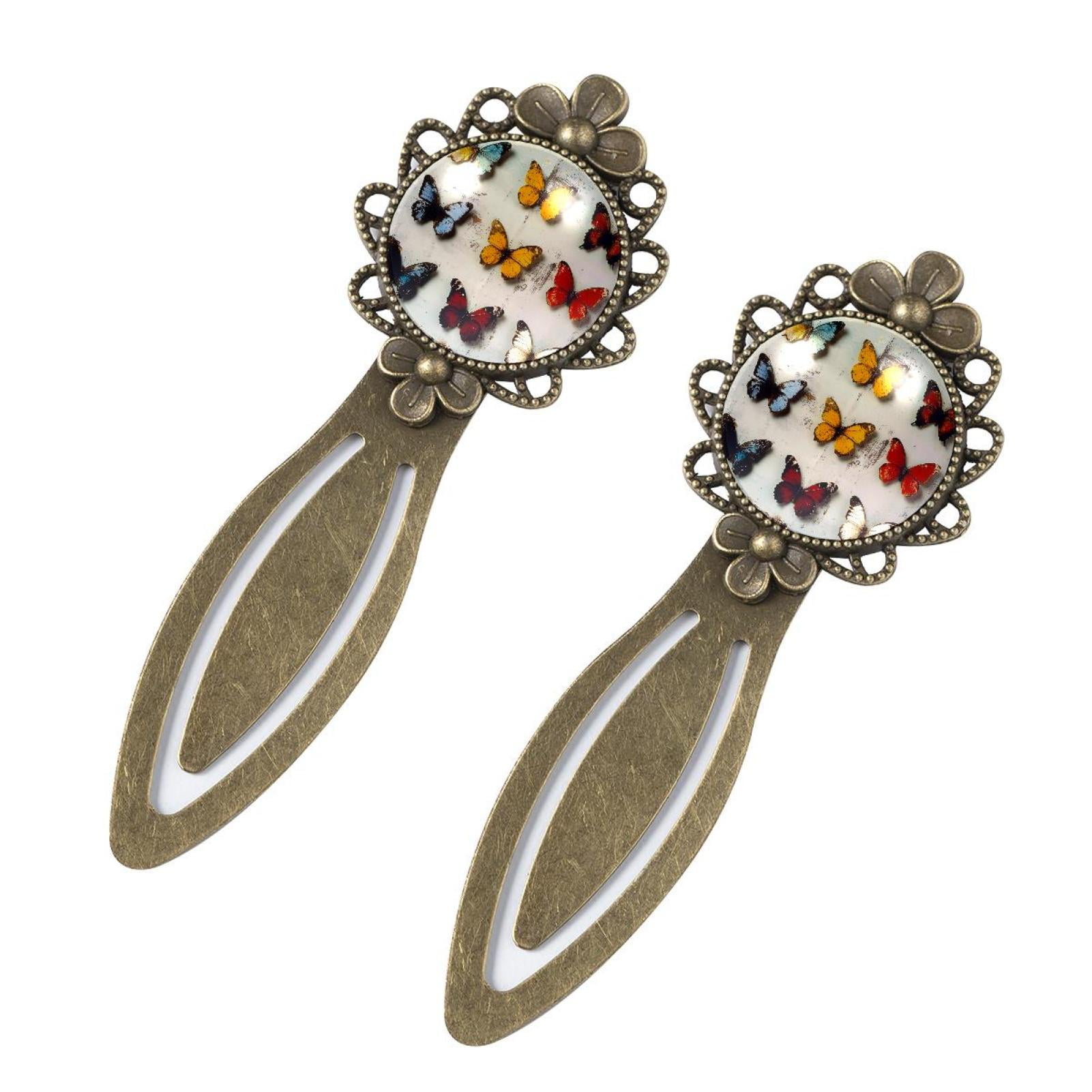 2 Piece Butterflies Bookmark, Vintage Style Book Markers for Book ...