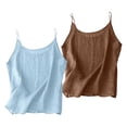 2 Piece Cami Undershirts Linen Tank Tops for Women Cropped Tank Top ...